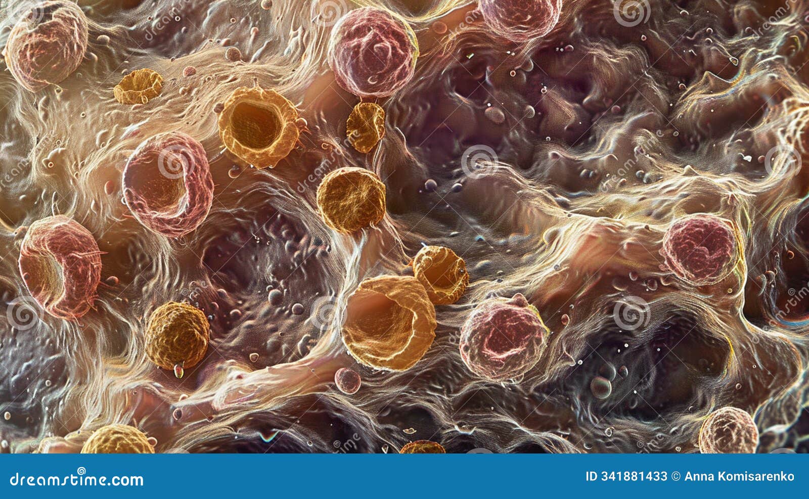 Bacteria in the Skin Under a Microscope Stock Image - Image of medical ...