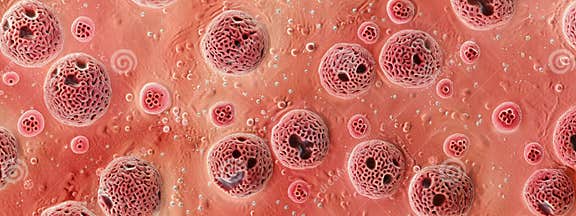 Bacteria in the Skin Under a Microscope Stock Image - Image of macro ...