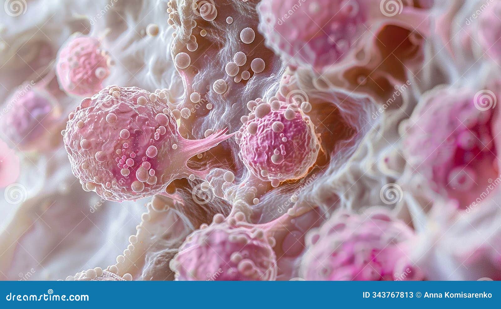 Bacteria in the Skin Under a Microscope Stock Image - Image of ...
