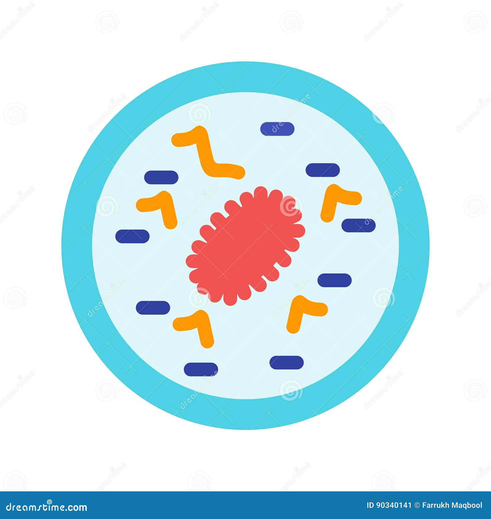 Bacteria in Slide stock vector. Illustration of science - 90340141