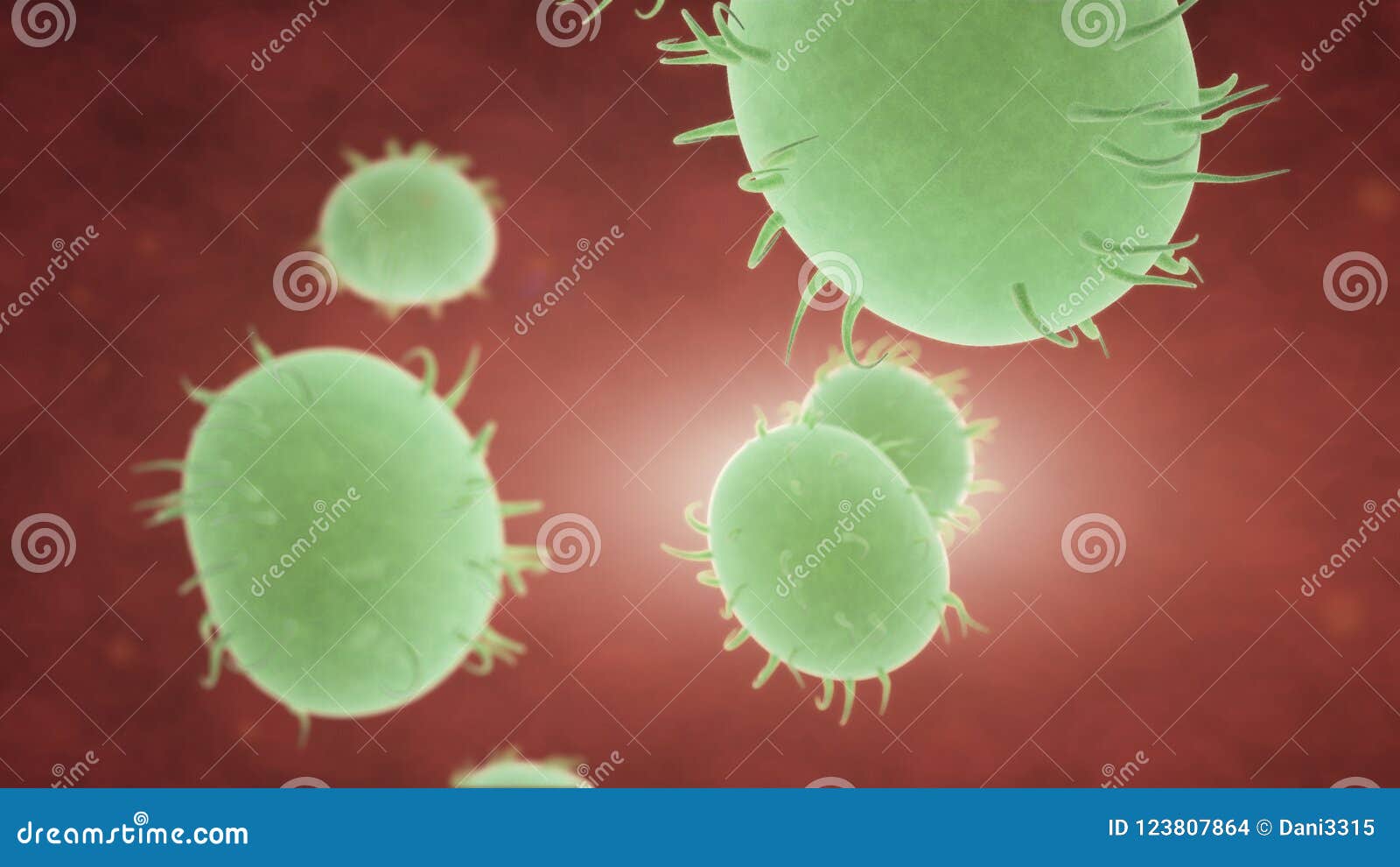 Bacteria Spread Inside the Body. Infection and Immunodeficiency Concept ...