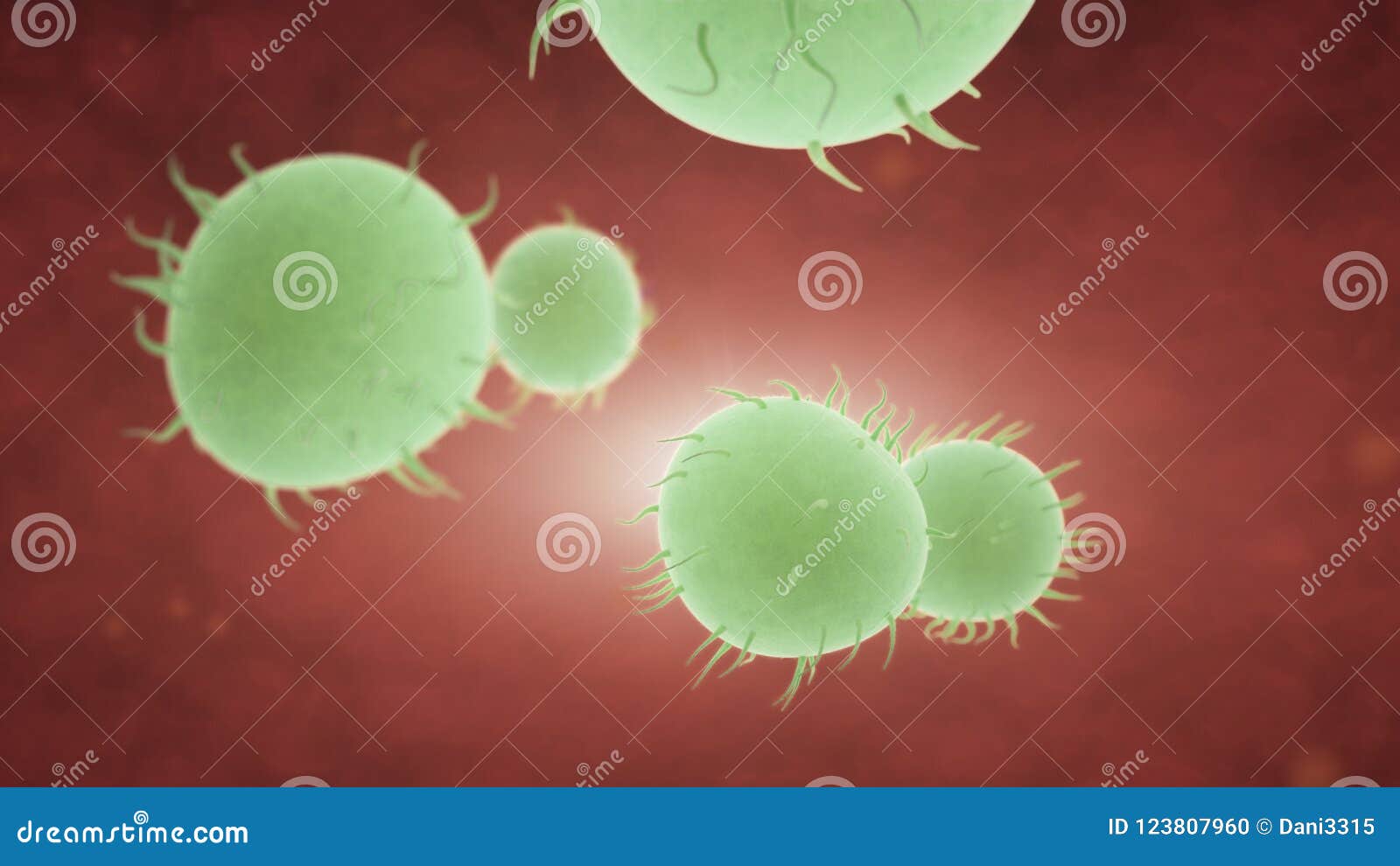 Bacteria Spread Inside the Body. Infection and Immunodeficiency Concept ...