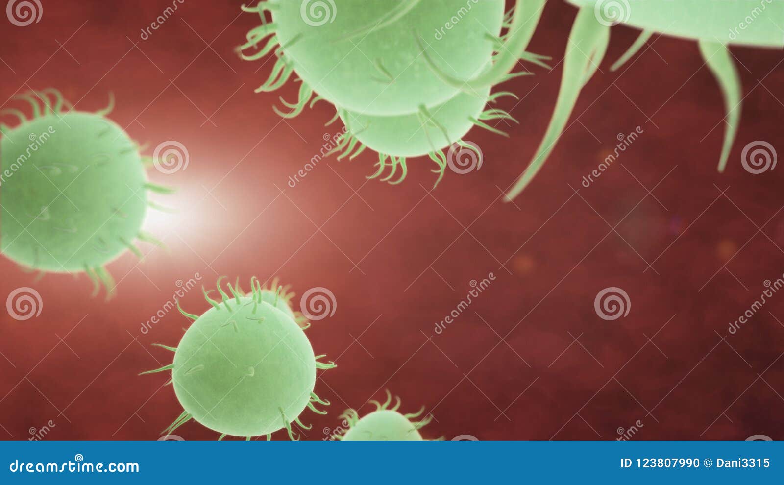 Bacteria Spread Inside the Body. Infection and Immunodeficiency Concept ...