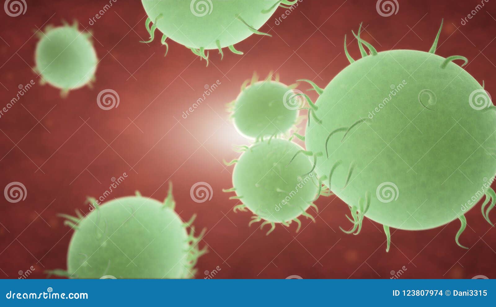 Bacteria Spread Inside the Body. Infection and Immunodeficiency Concept ...