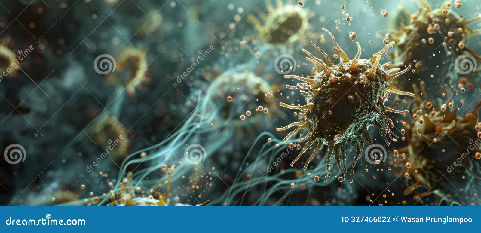 Bacteria Spreading on a Surface, Showing the Process of Contamination ...