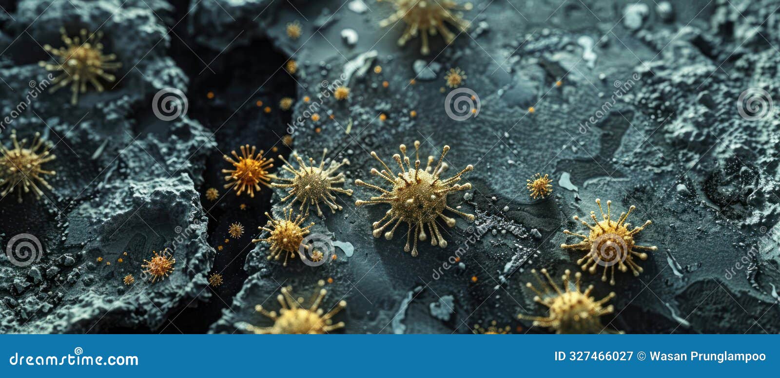 Bacteria Spreading on a Surface, Showing the Process of Contamination ...