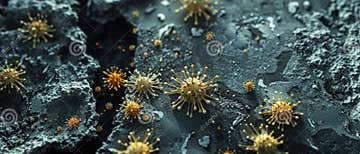 Bacteria Spreading on a Surface, Showing the Process of Contamination ...