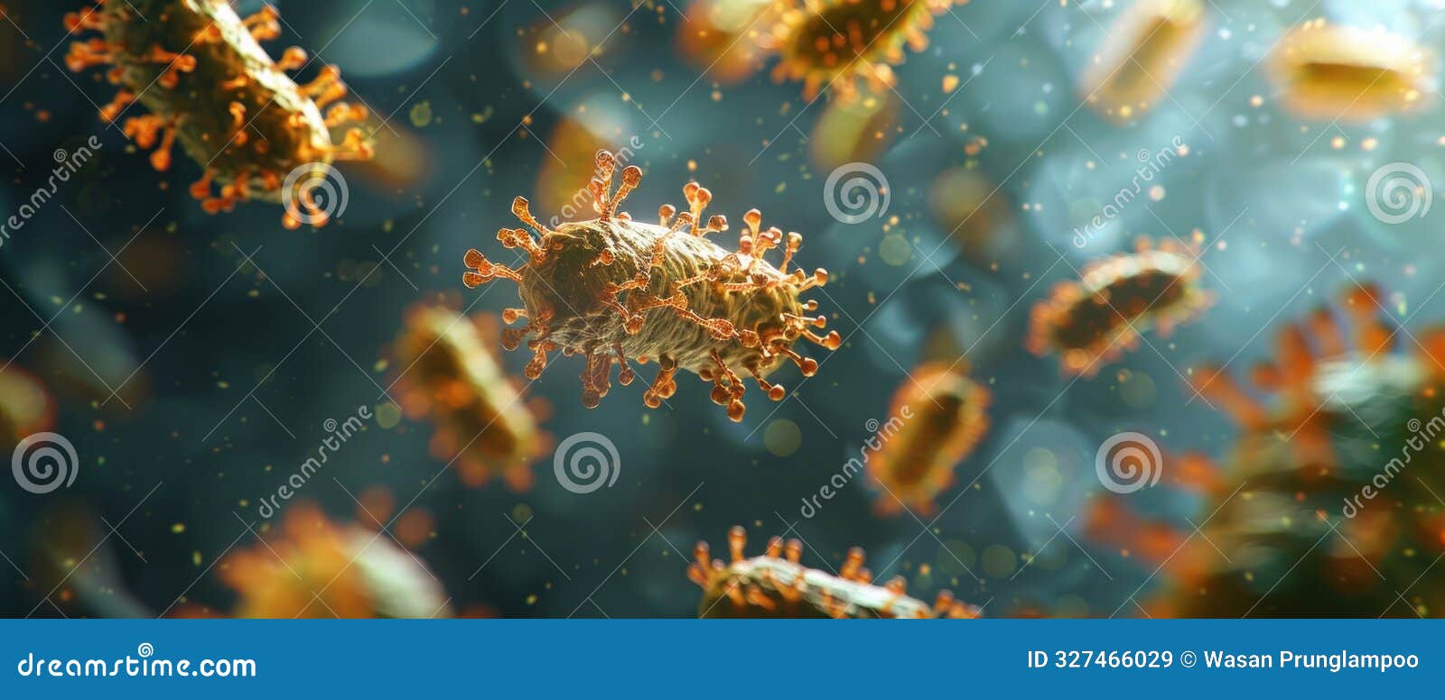 Bacteria Spreading on a Surface, Showing the Process of Contamination ...
