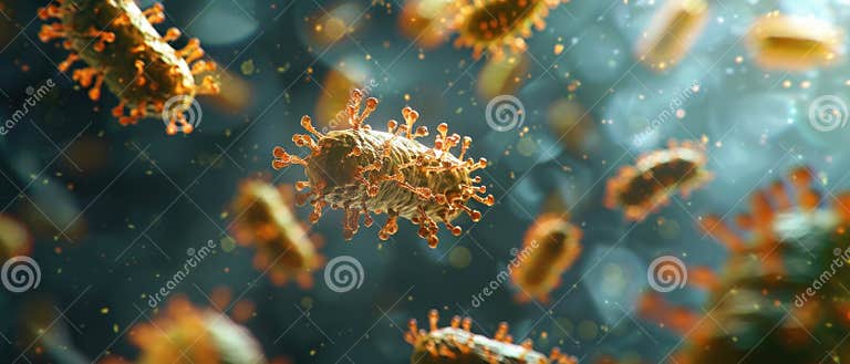 Bacteria Spreading on a Surface, Showing the Process of Contamination ...