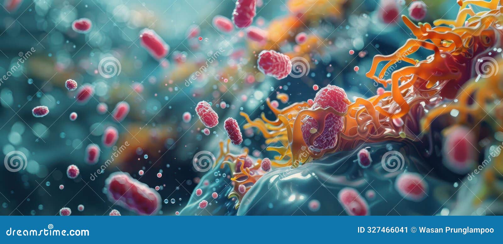 Bacteria Spreading on a Surface, Showing the Process of Contamination ...