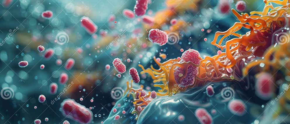Bacteria Spreading on a Surface, Showing the Process of Contamination ...