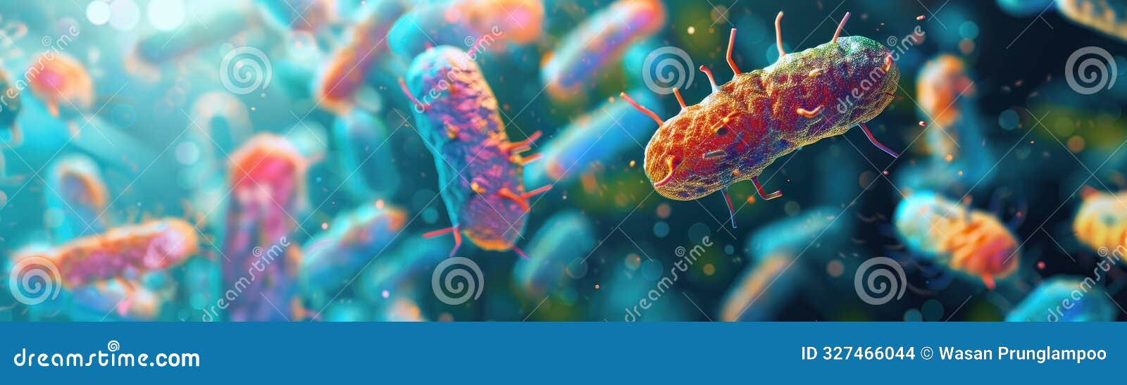Bacteria Spreading on a Surface, Showing the Process of Contamination ...