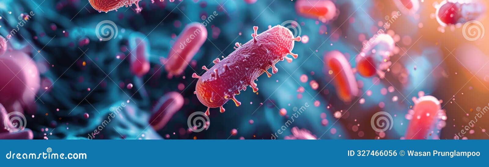 Bacteria Spreading on a Surface, Showing the Process of Contamination ...