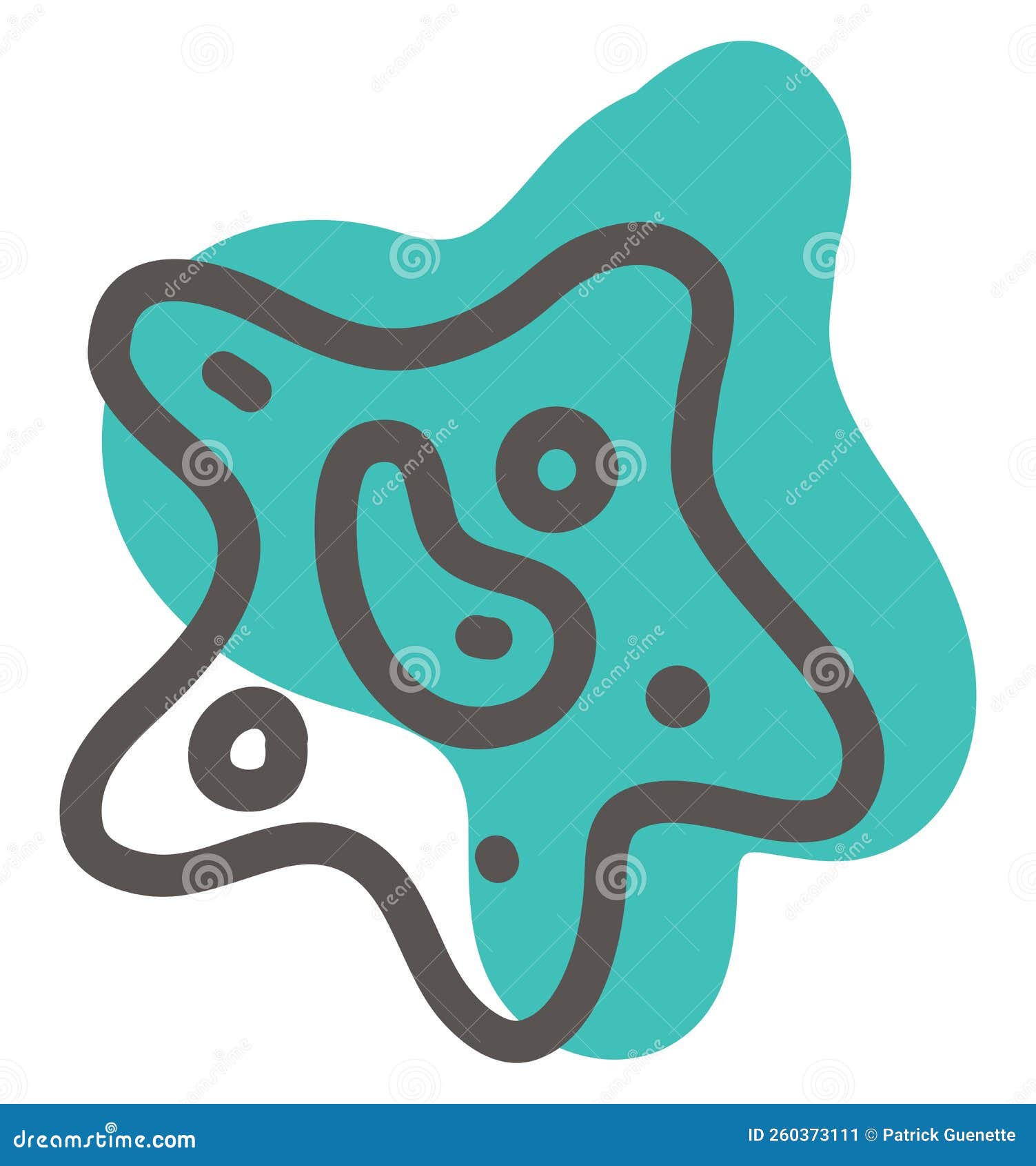 Bacteria star shape, icon stock vector. Illustration of design - 260373111