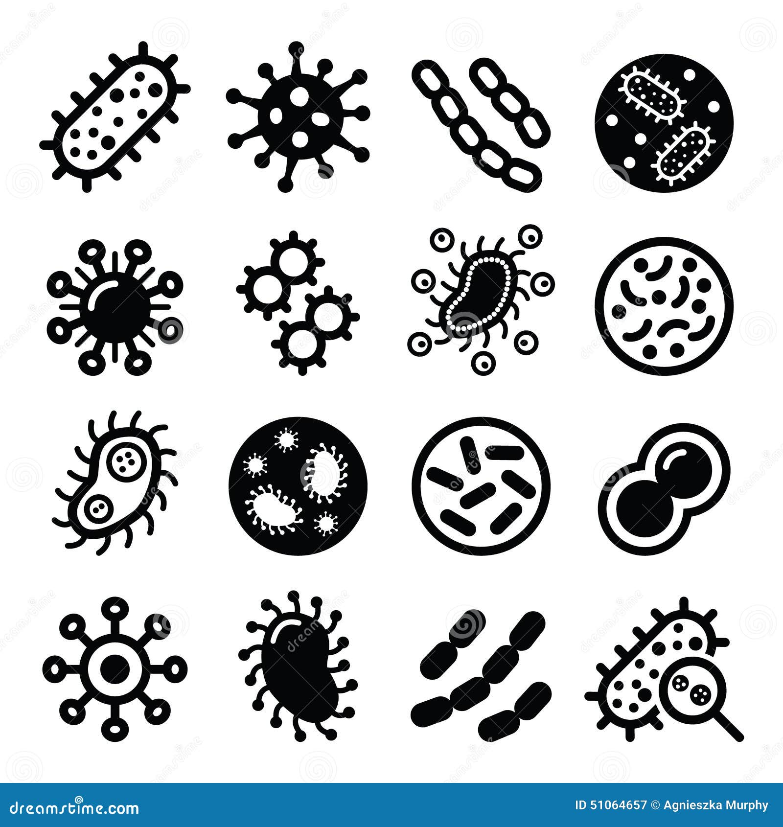 Shapes Of Bacteria - Pictogram Vector Illustration | CartoonDealer.com ...