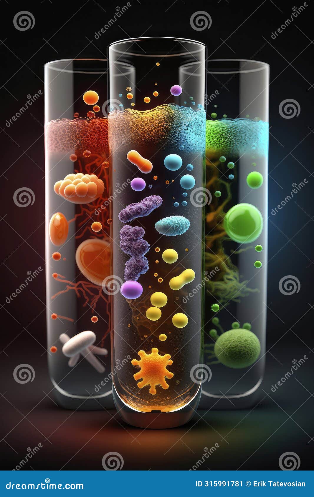 Bacteria in Test Tubes in the Laboratory. Stock Image - Image of ...