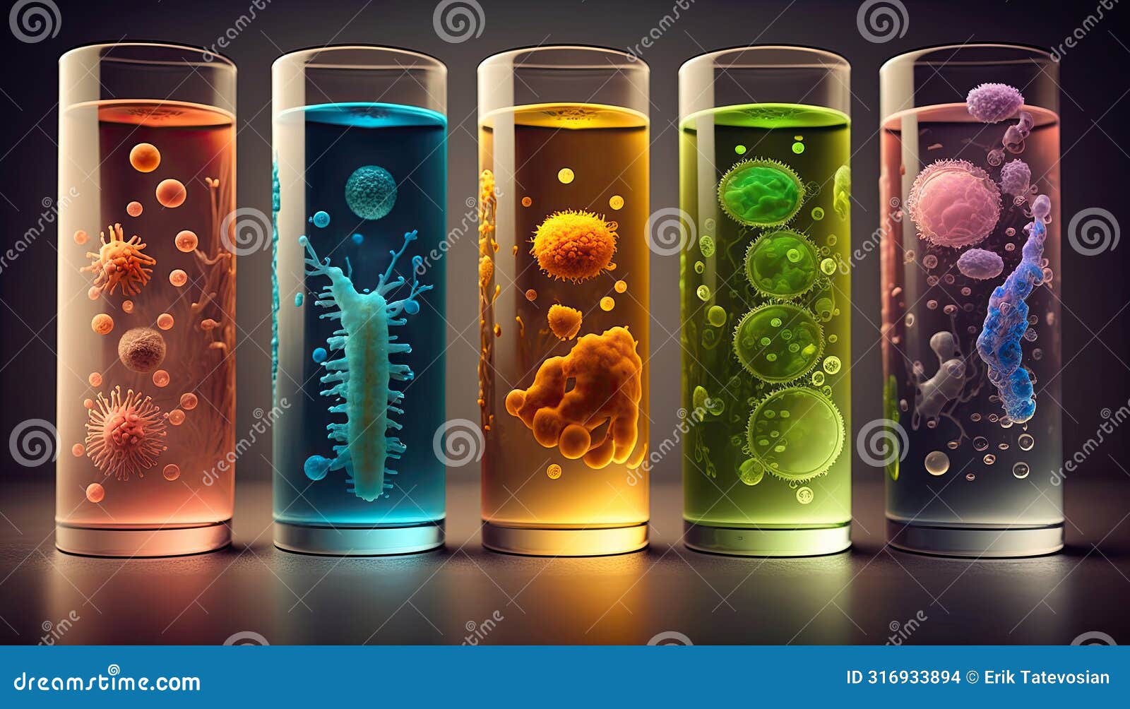 Bacteria in Test Tubes in the Laboratory. Stock Photo - Image of ...