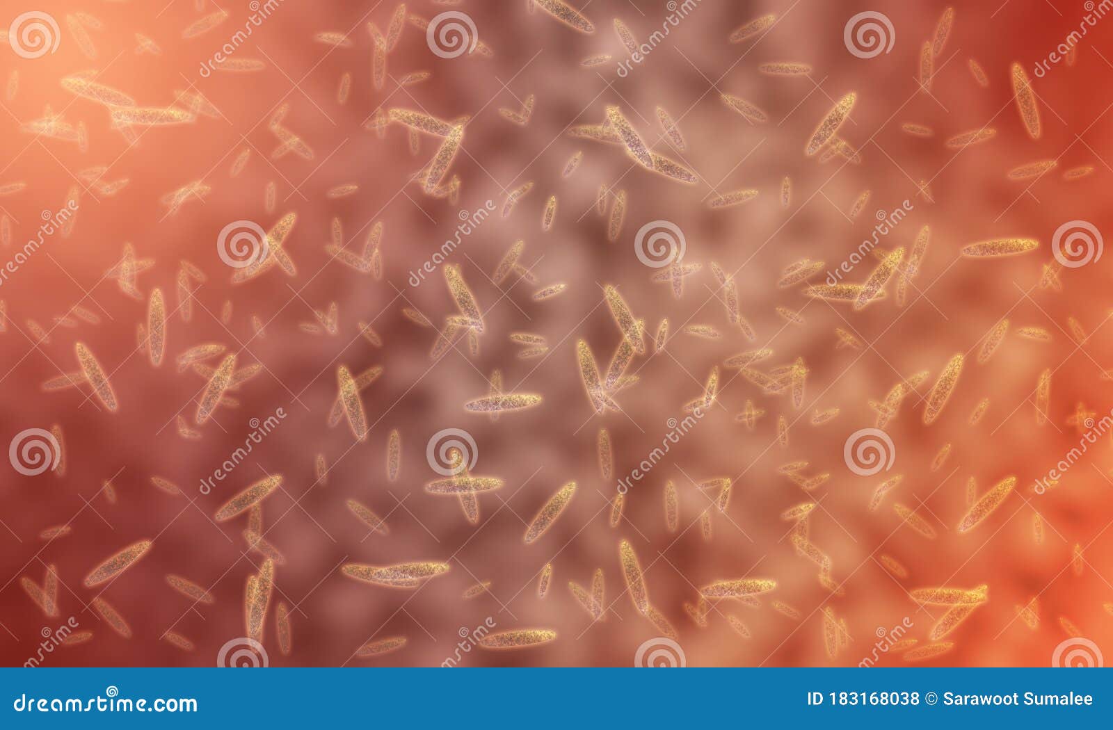 Bacteria of Tetanus Disease in the Bloodstream Under a Microscope 3D ...
