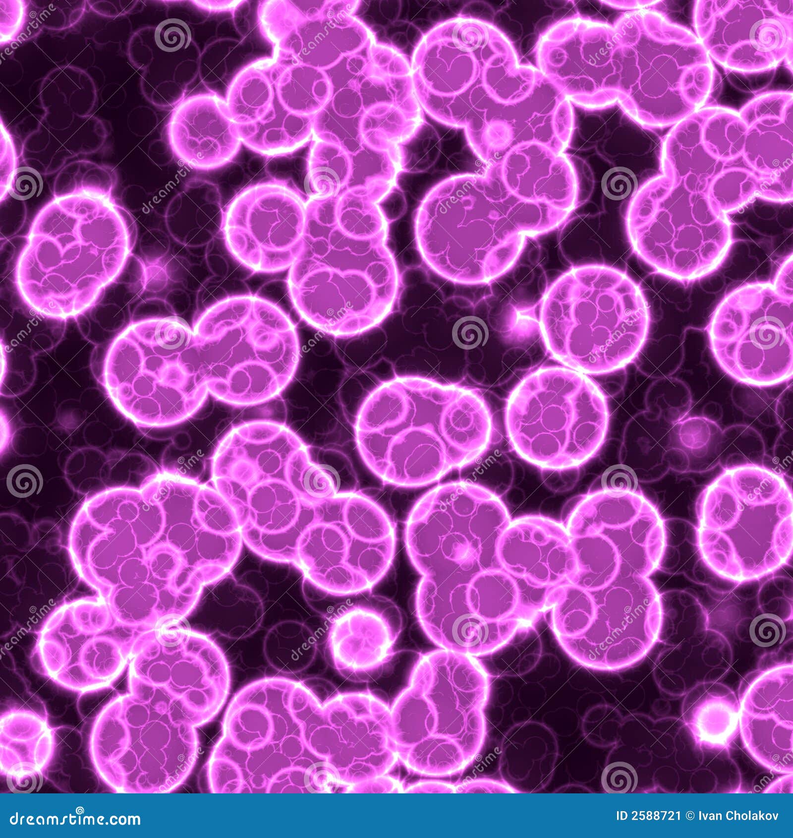 Bacteria under microscope stock illustration. Illustration of biology ...