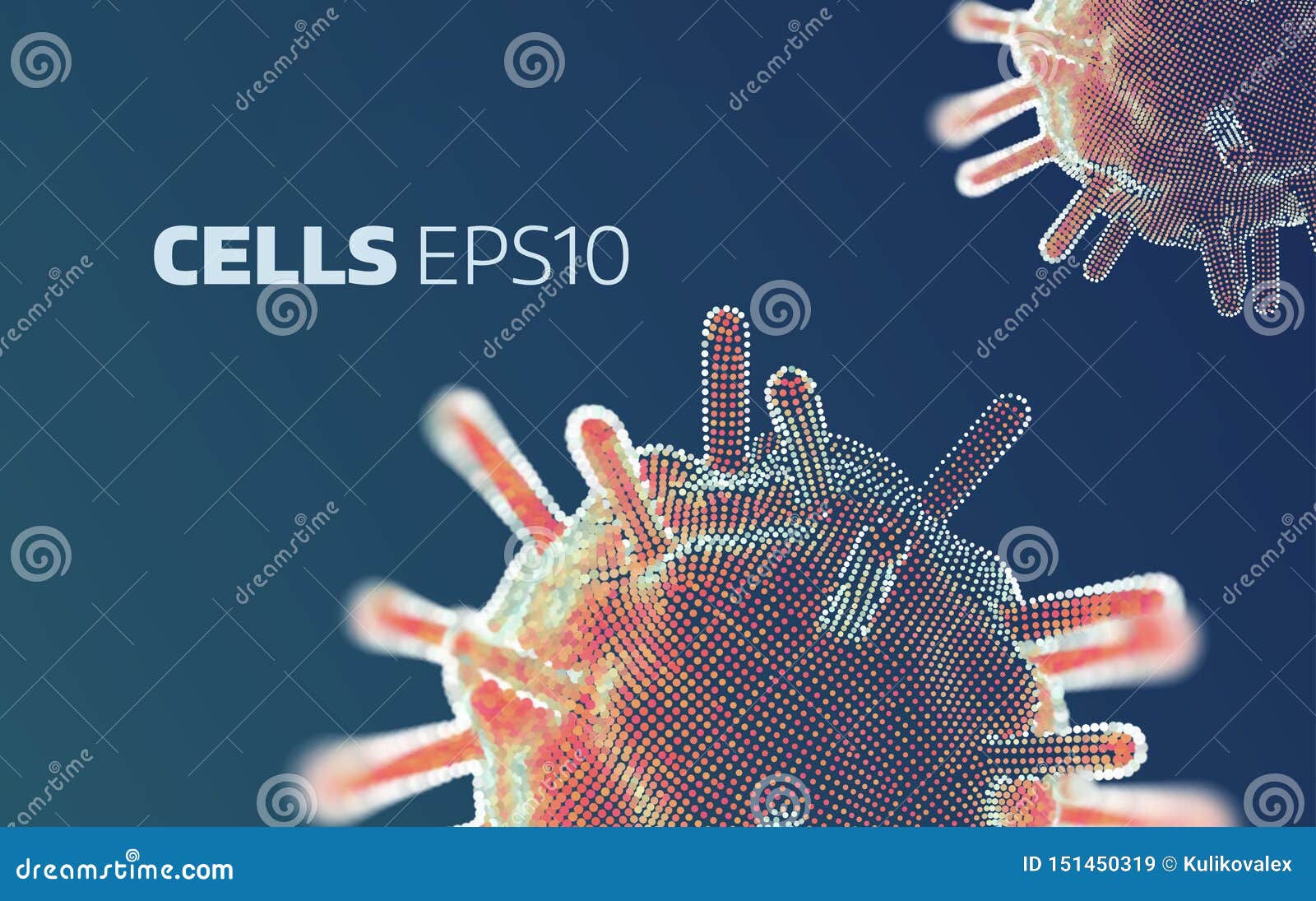 Bacteria Under The Microscope. Abstract Digital Bacterium ...