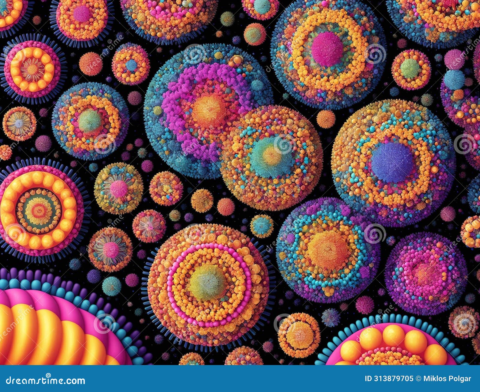 Colorful Virus and Bacteria in Under the Microscope Stock Image - Image ...