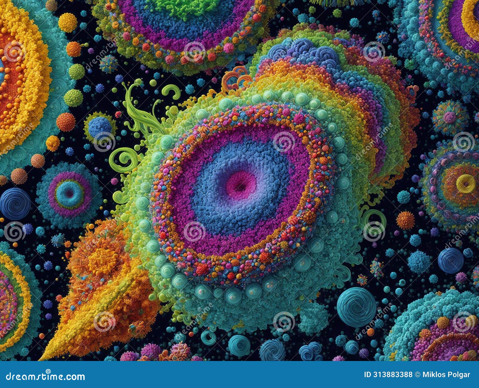 Colorful Virus and Bacteria in Under the Microscope Stock Photo - Image ...