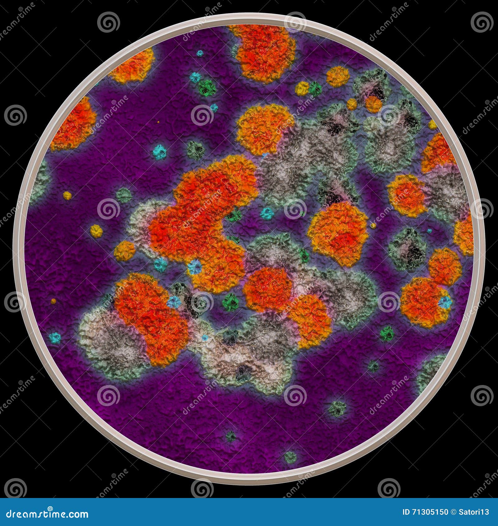 Germs And Bacteria Under A Microscope