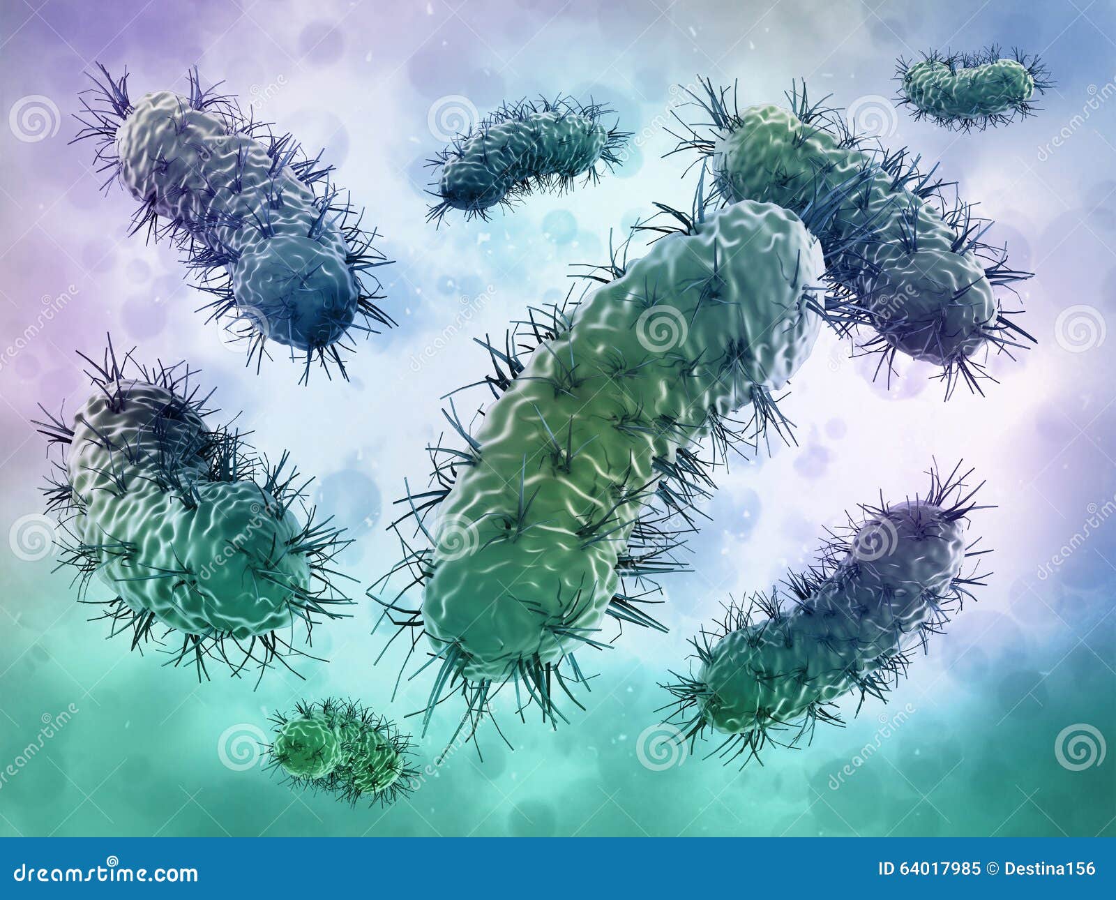 Bacteria under microscope stock illustration. Illustration of virus ...