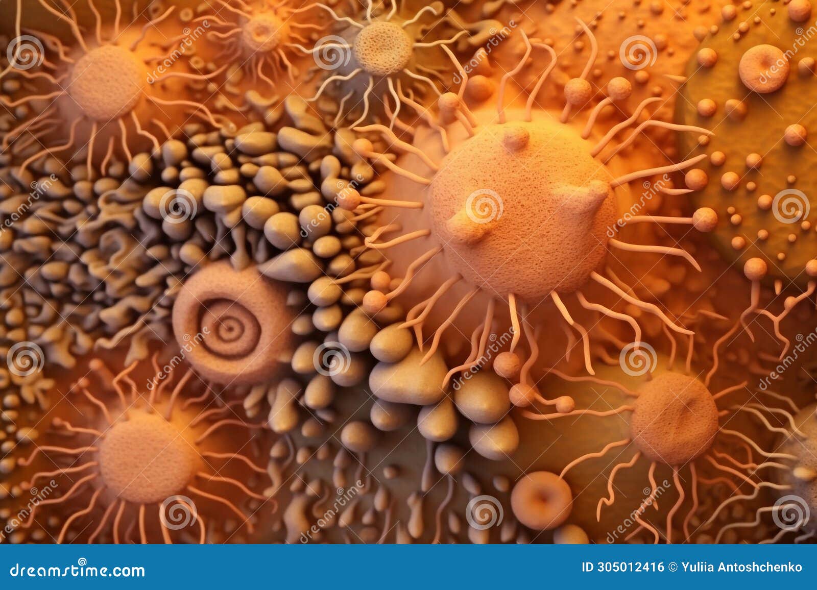 Bacteria Under the Microscope. Microscopic Organisms Stock Illustration ...