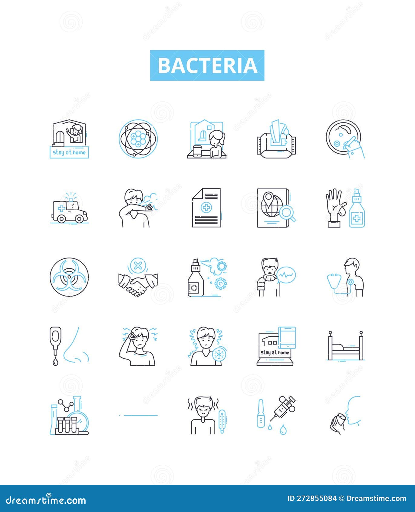 Bacteria Vector Line Icons Set. Bacterium, Microbe, Pathogen ...