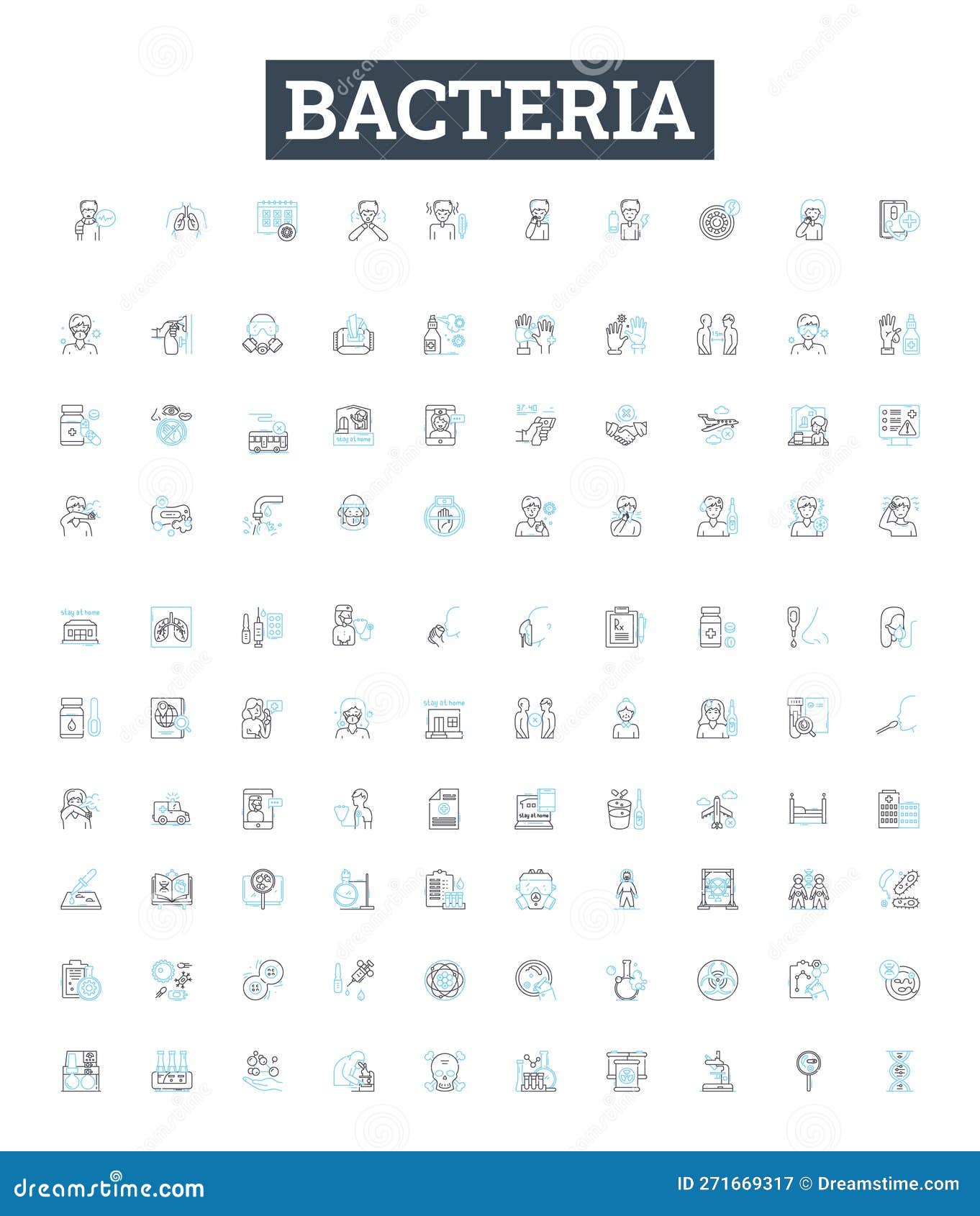 Bacteria Vector Line Icons Set. Bacterium, Microbe, Pathogen ...