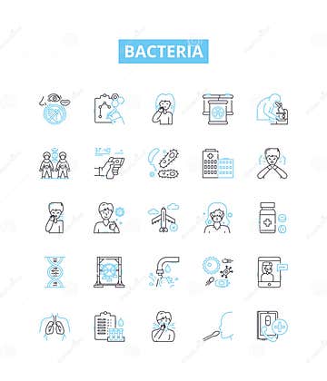 Bacteria Vector Line Icons Set. Bacterium, Microbe, Pathogen ...