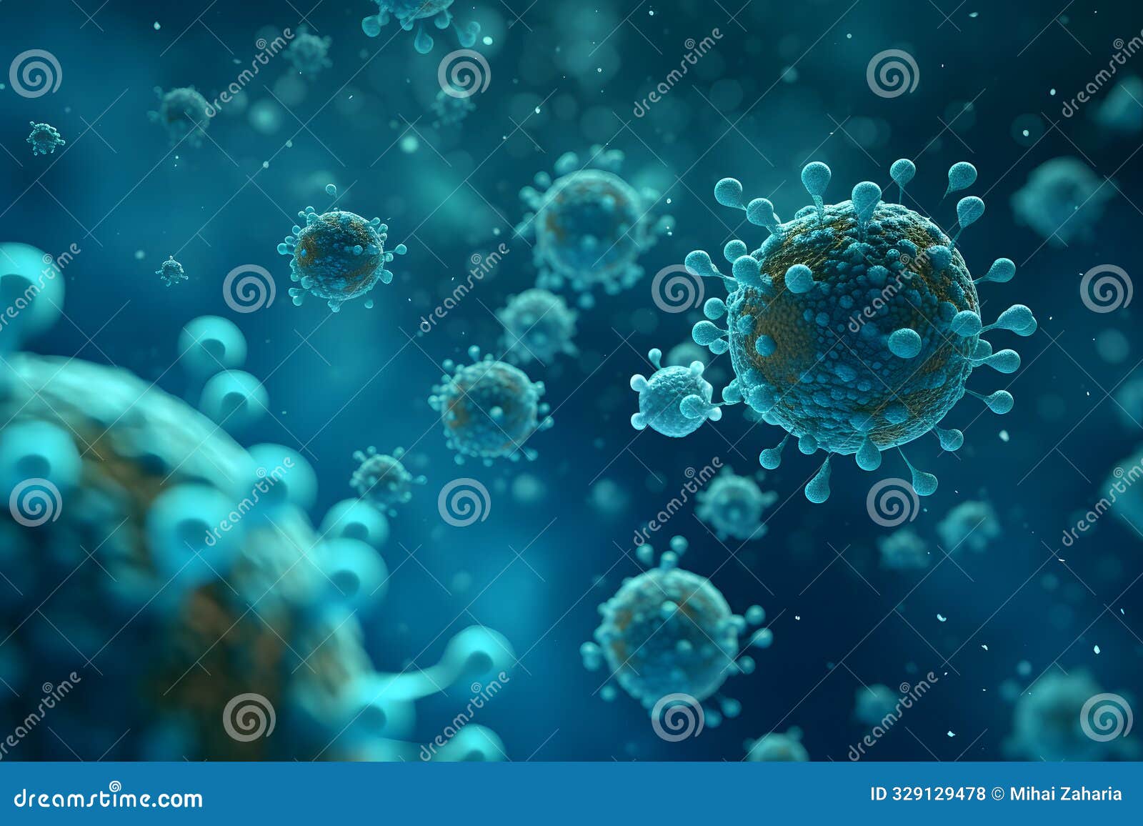 Bacteria or Virus Floating in the Air. Medical Illustration Stock ...