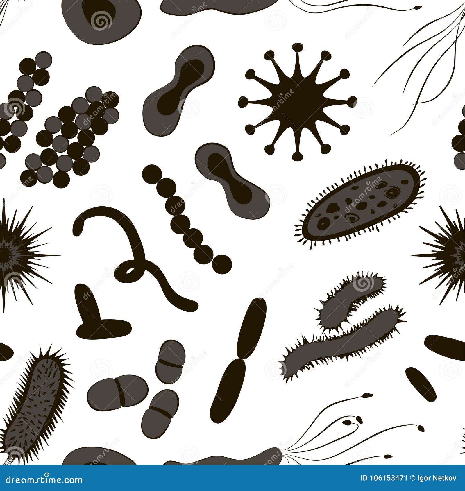 Bacteria, Virus, Germs Icon Pattern Stock Vector - Illustration of ...
