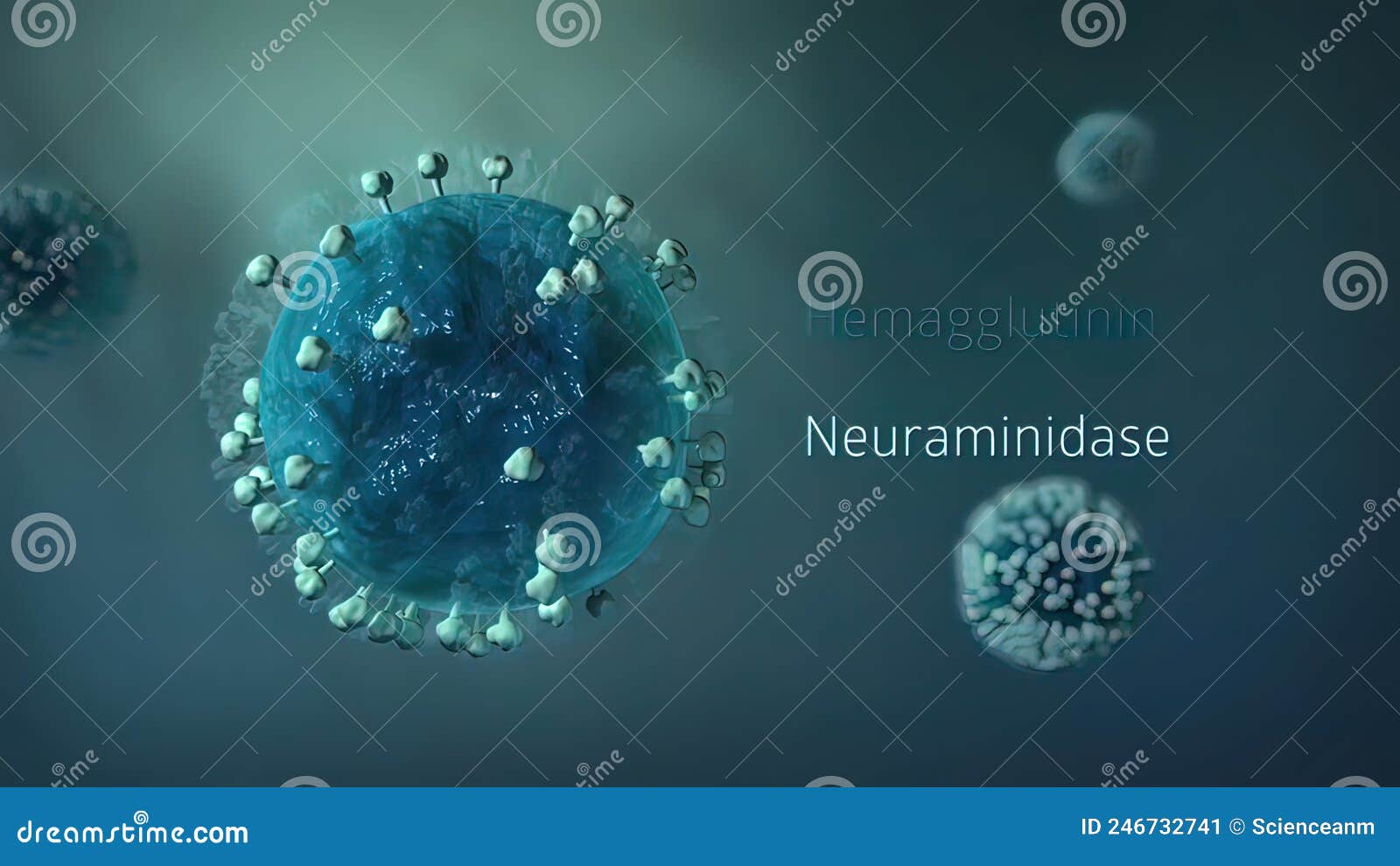 Bacteria Virus or Germs Microorganism Cells Under Microscope with Depth ...