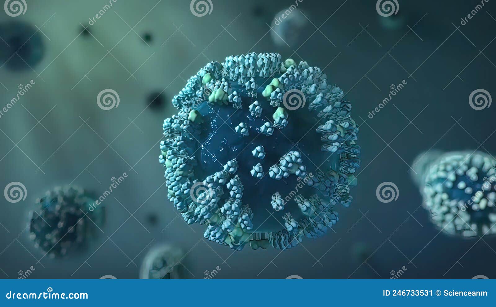 Bacteria Virus or Germs Microorganism Cells Under Microscope with Depth ...