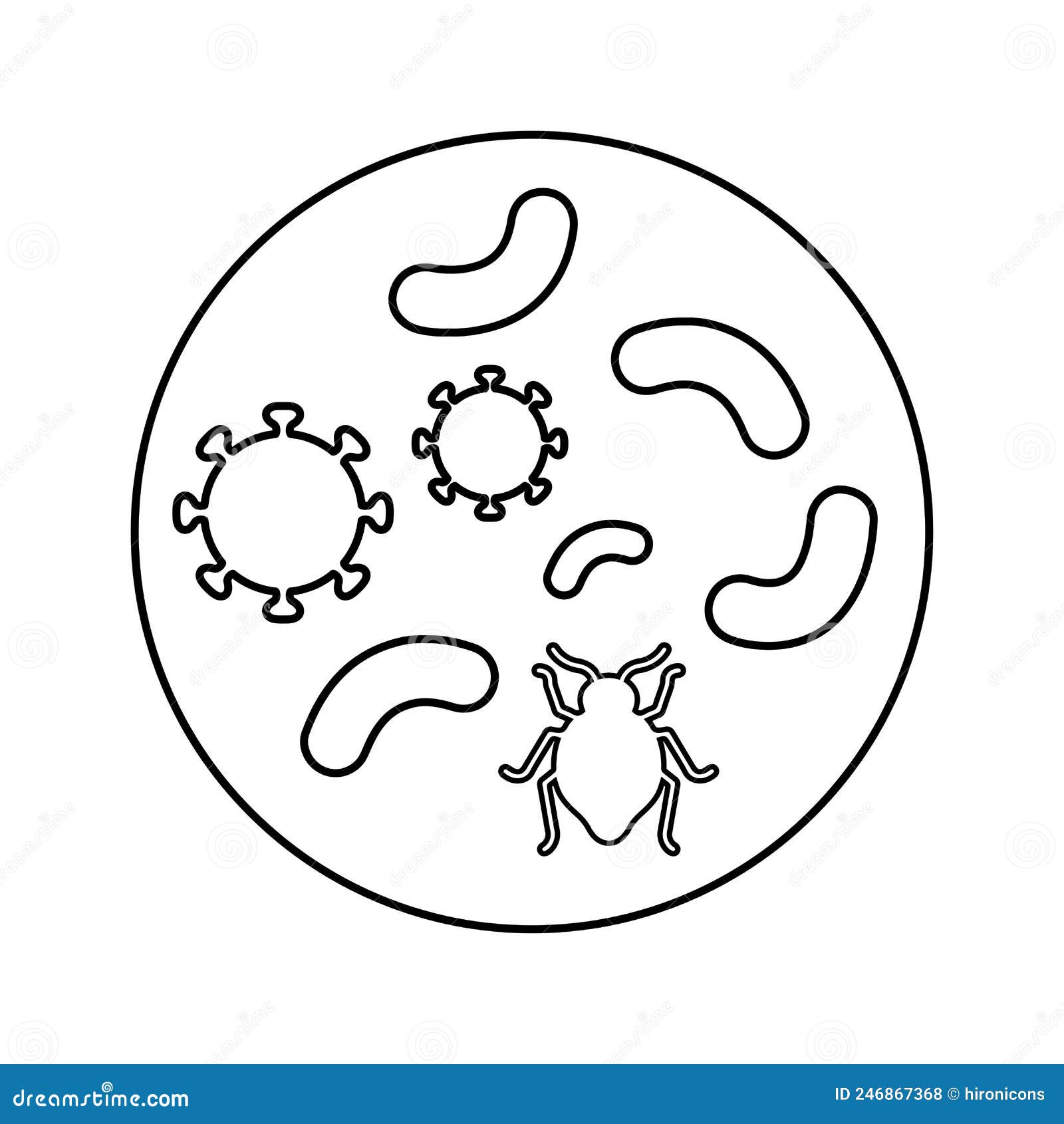 Bacteria, Virus Icon. Outline Vector Art Stock Illustration ...