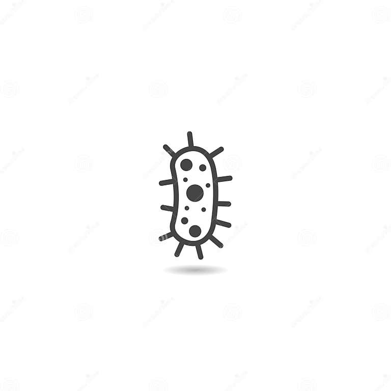 Bacteria Virus Icon with Shadow Stock Illustration - Illustration of ...
