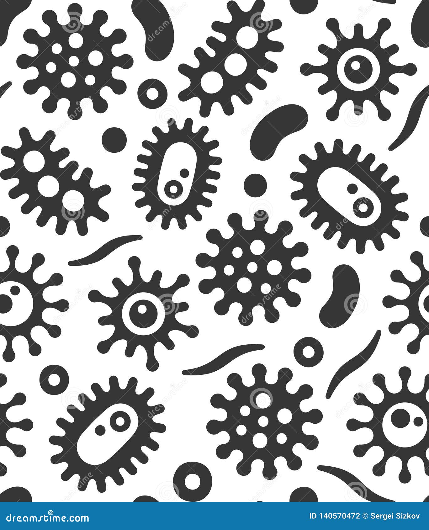 Microbe Seamless Flat Vector Wallpaper | CartoonDealer.com #69014437