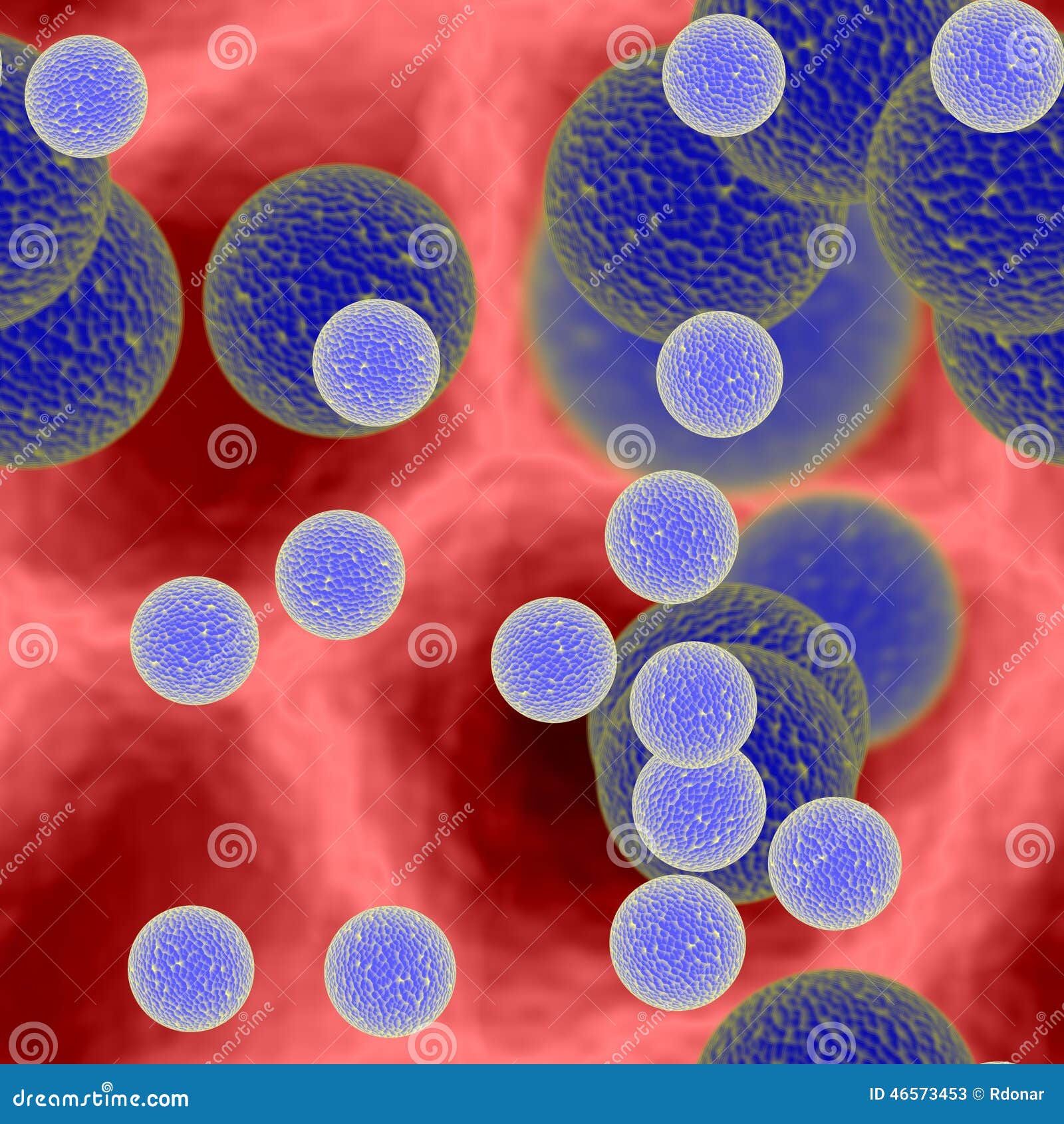 Bacteria or Virus Spheres with Bloody Backgound Stock Illustration ...