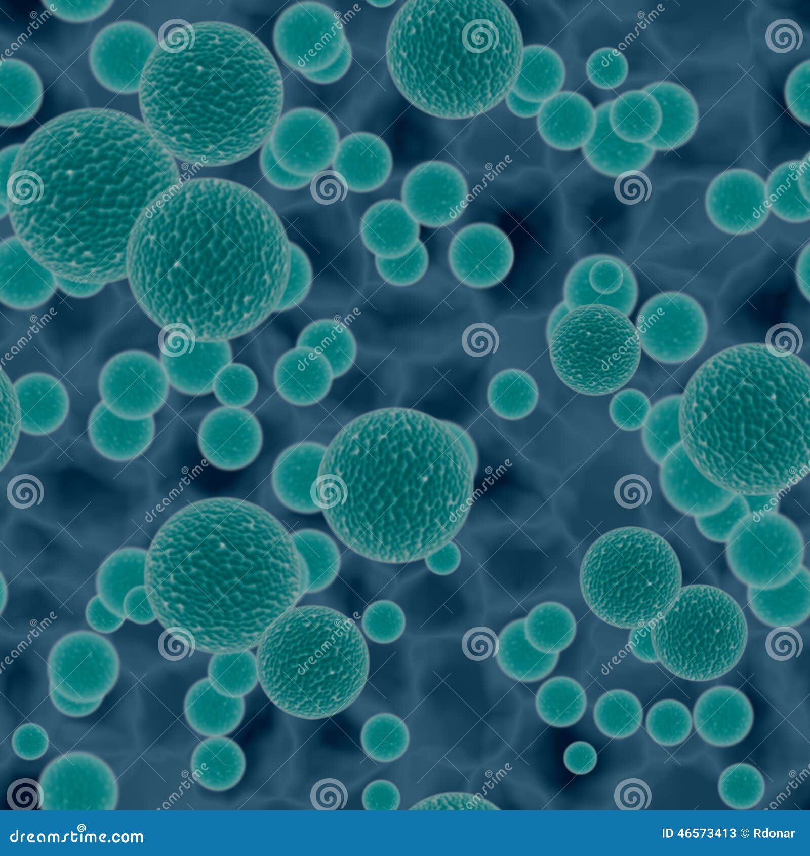 Bacteria or Virus Spheres with Blue Background Stock Illustration ...