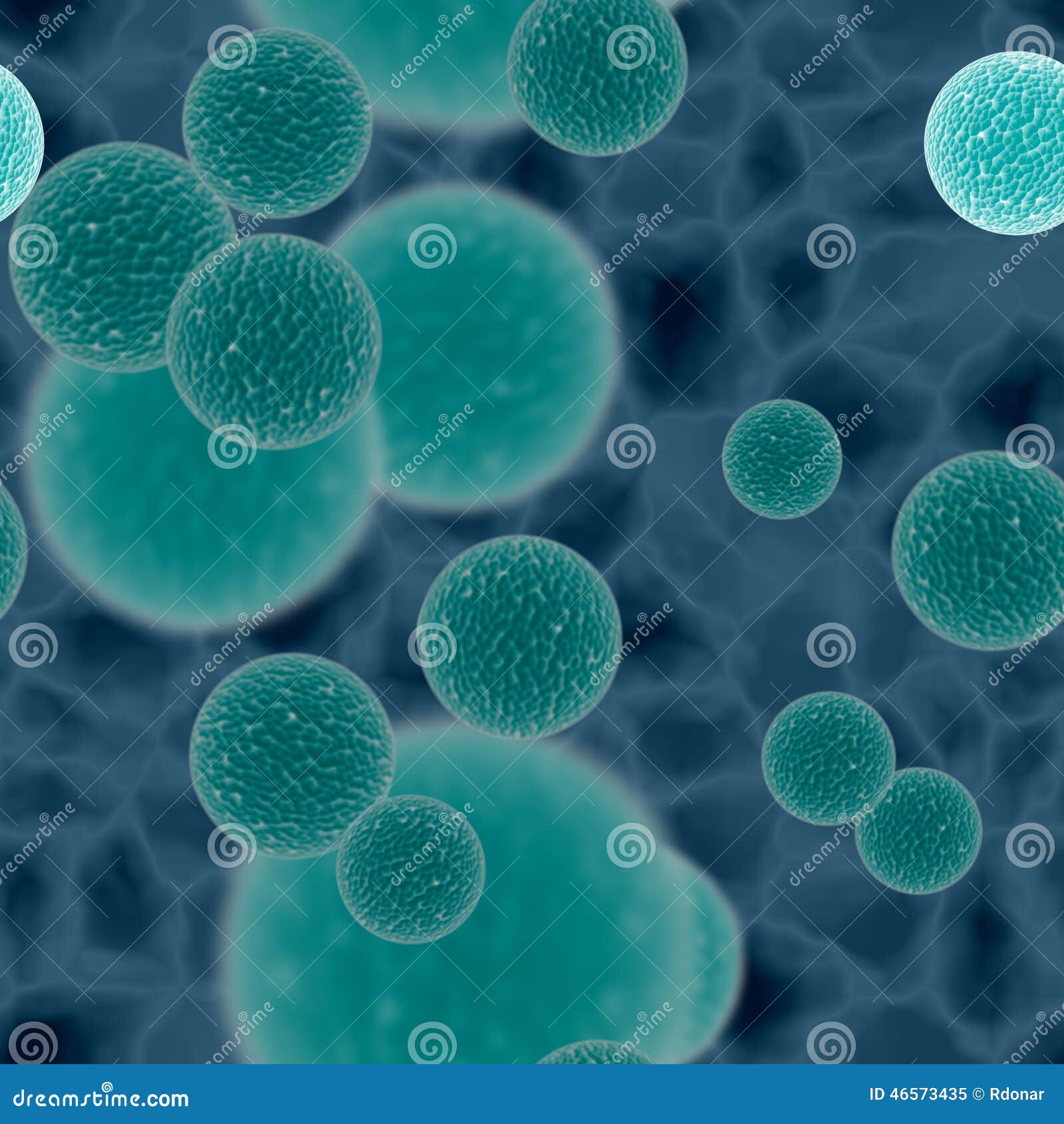 Bacteria or Virus Spheres with Blue Background Stock Illustration ...