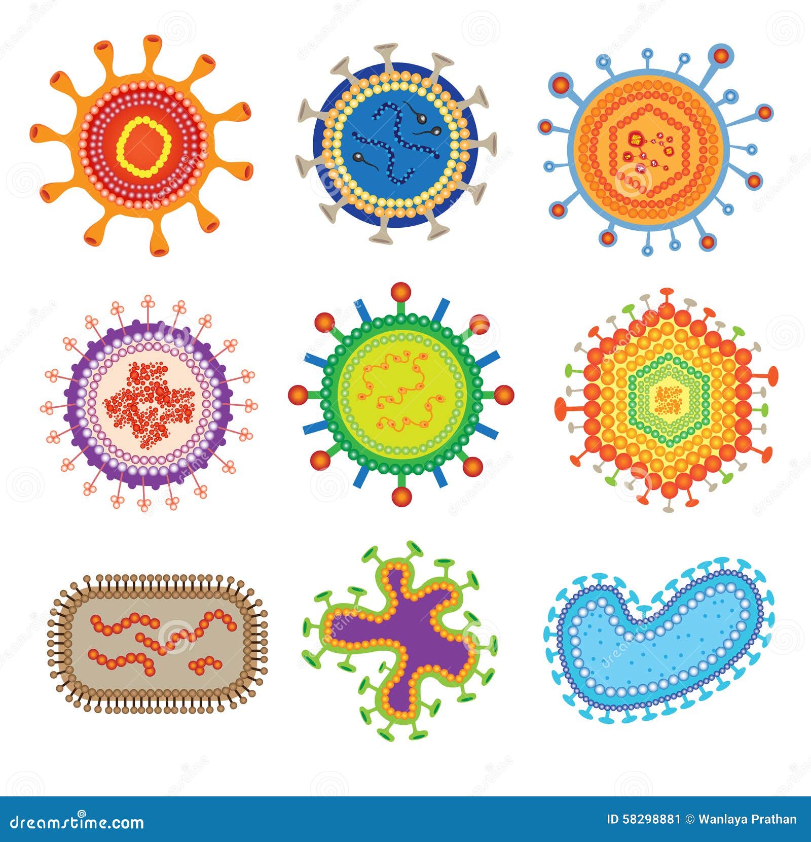 Bacteria virus vector stock vector. Illustration of microbiology - 58298881