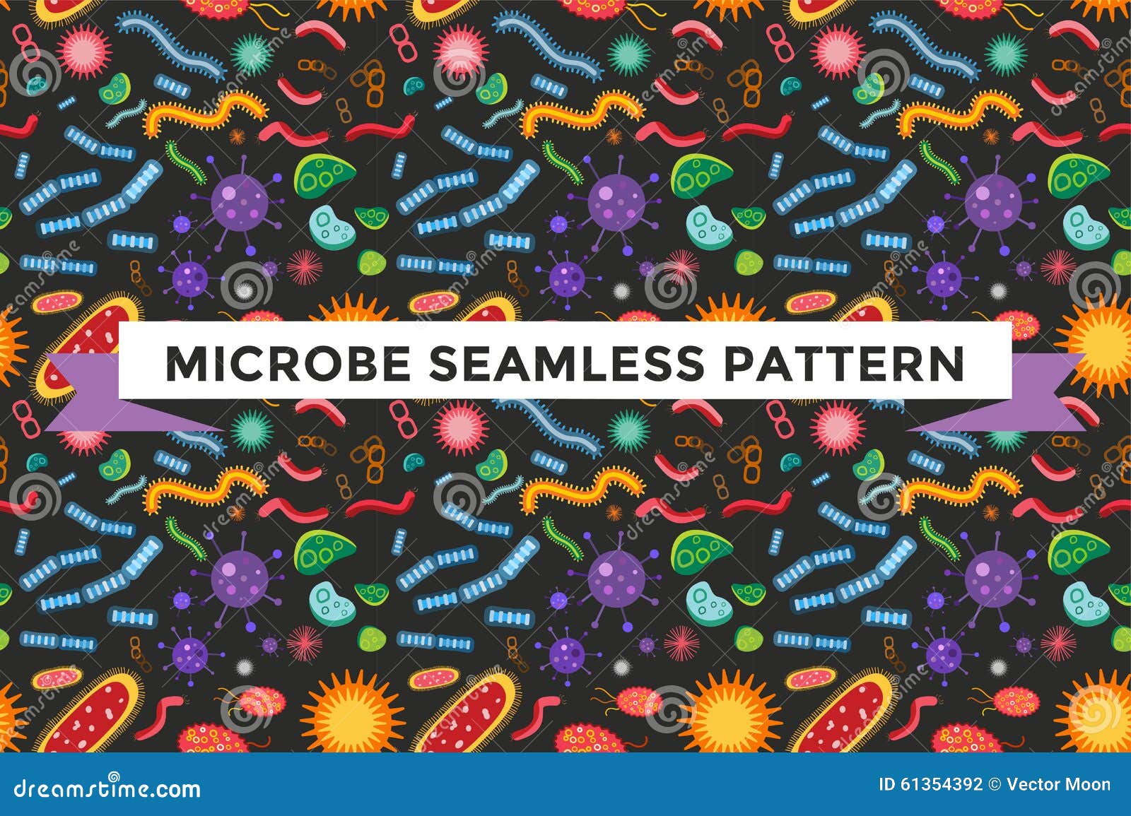 Bacteria Virus Vector Seamless Pattern Stock Illustration ...