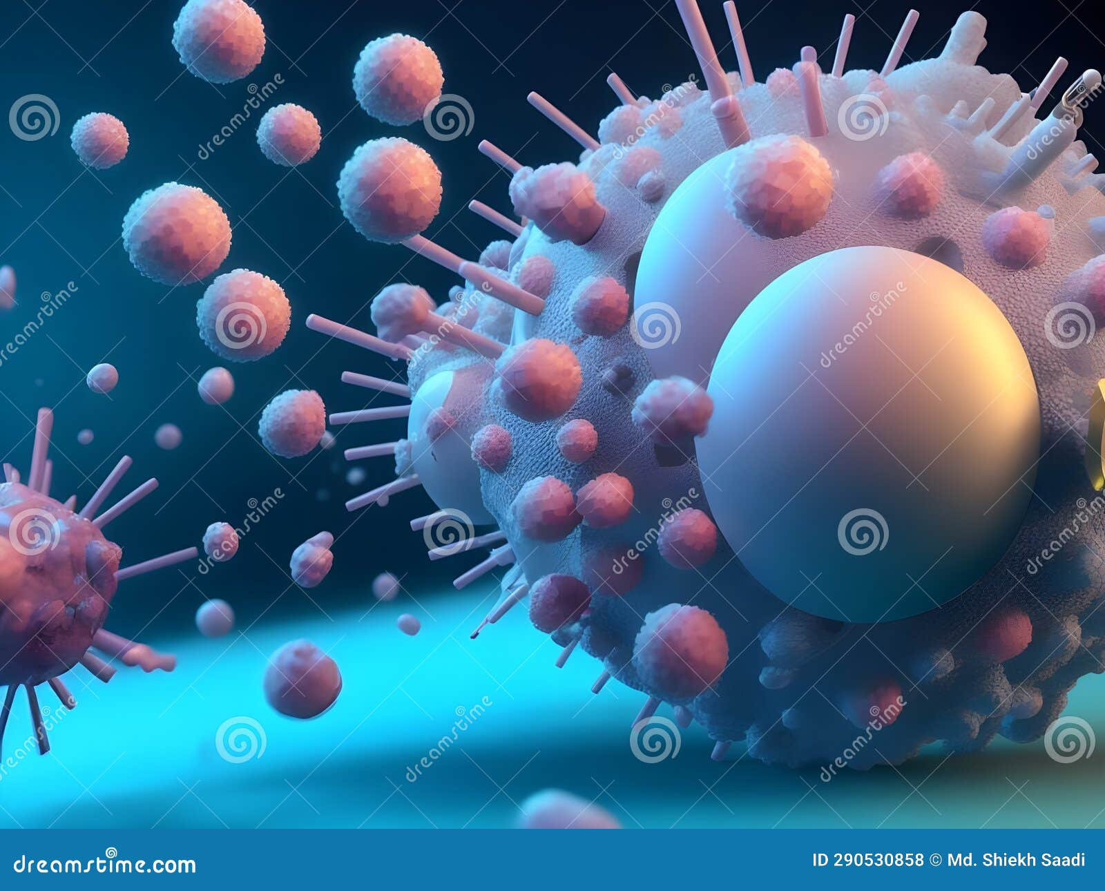 Virus Symtoms and Bacteria in Body Created with Generative AI Stock ...
