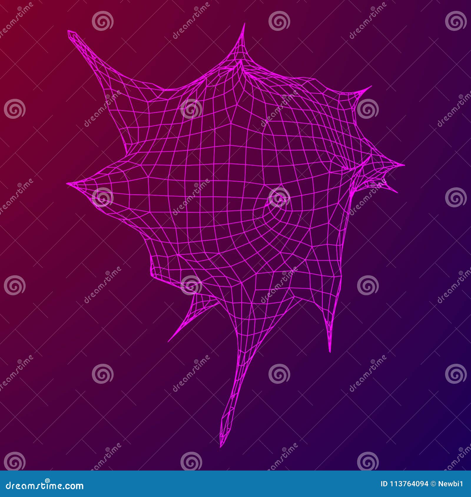 Bacteria Virus Wireframe Mesh Stock Vector - Illustration of germ ...