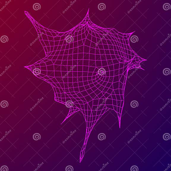 Bacteria Virus Wireframe Mesh Stock Vector - Illustration of germ ...