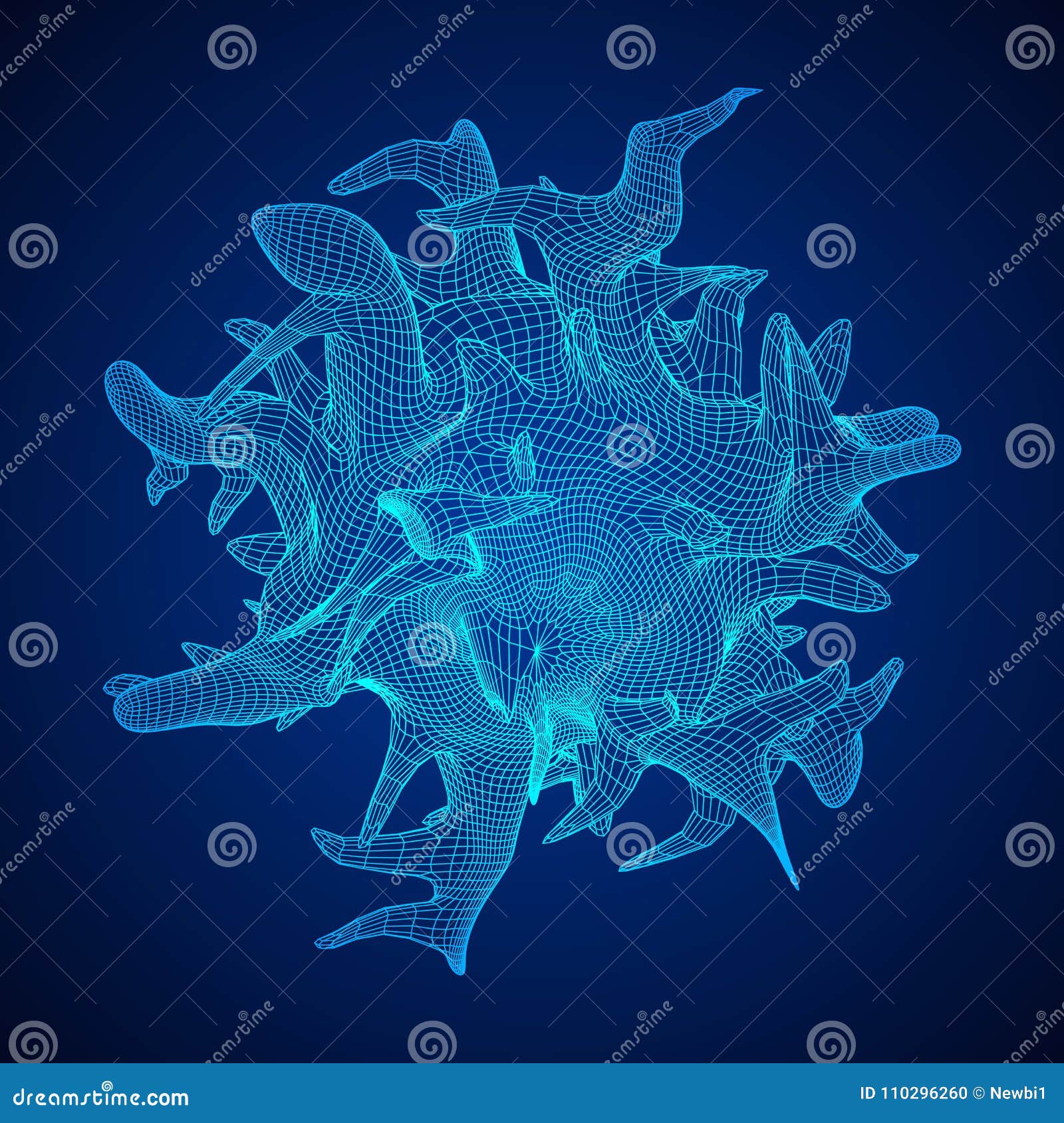 Bacteria Virus Wireframe Mesh Stock Vector - Illustration of ...