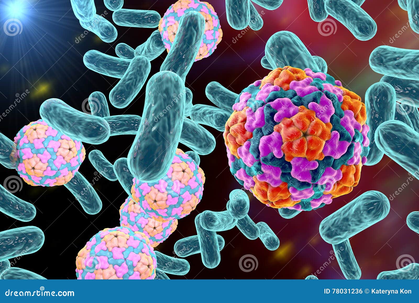 Bacteria and Viruses Illustration Stock Illustration - Illustration of ...