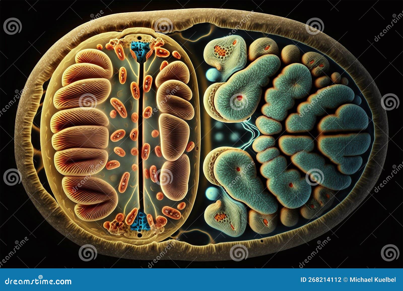 Bacteria Viruses Mitochondria Electron Microscope Magnification Stock ...